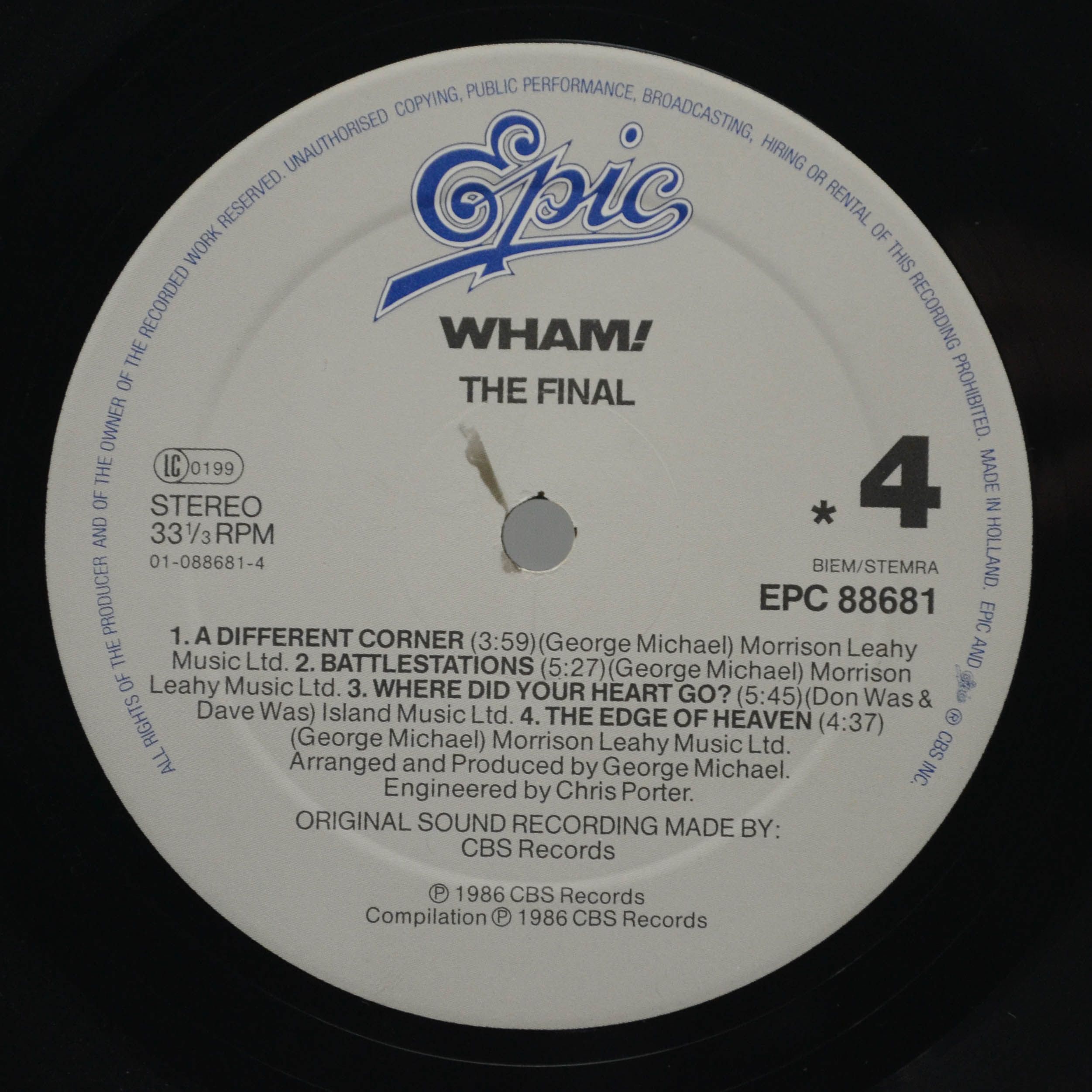 Wham! - The Final (2LP), 4890 ₽ Европа, Epic, купить виниловую ...