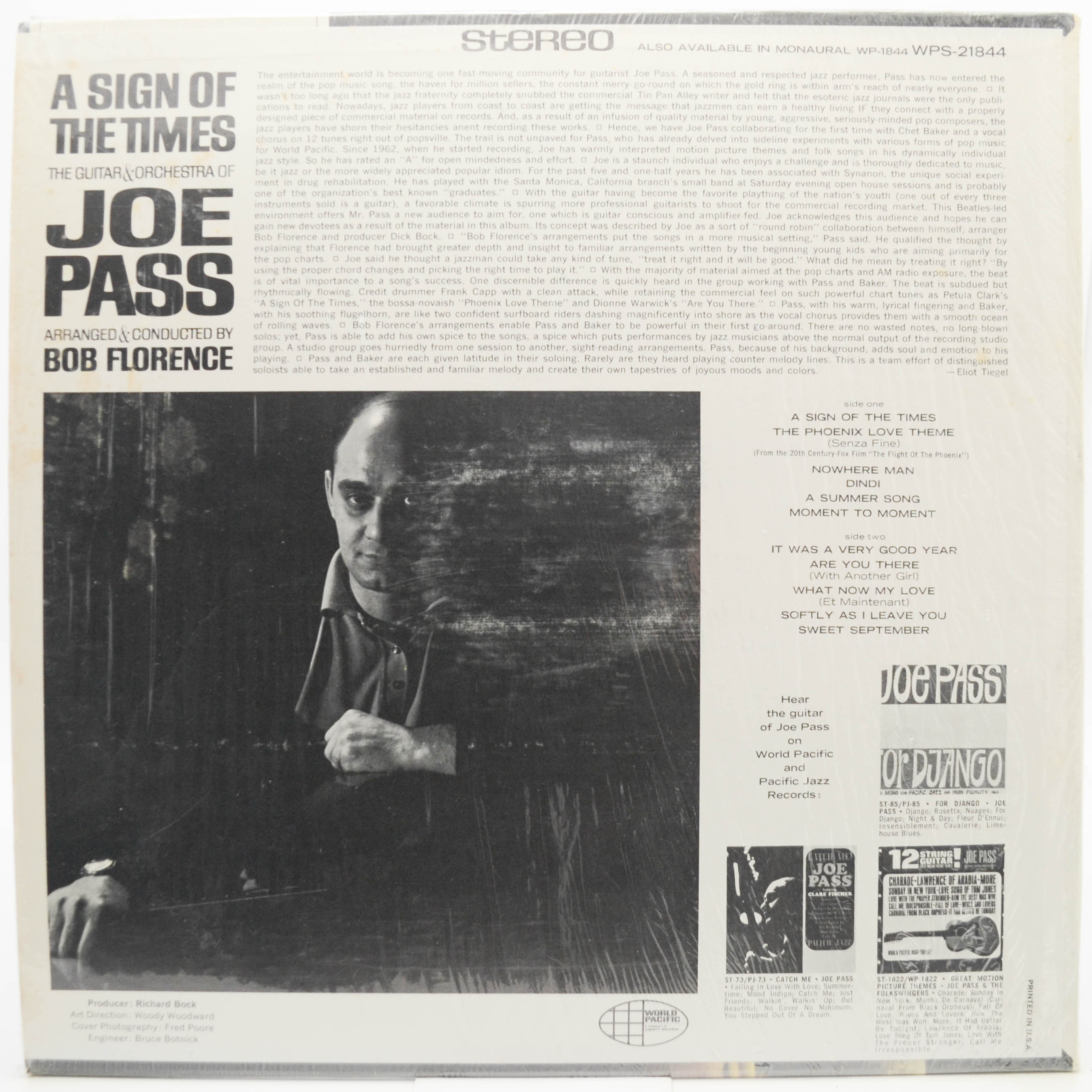 Joe Pass - A Sign Of The Times (1-st, USA), 5980 ₽ США, World Pacific ...
