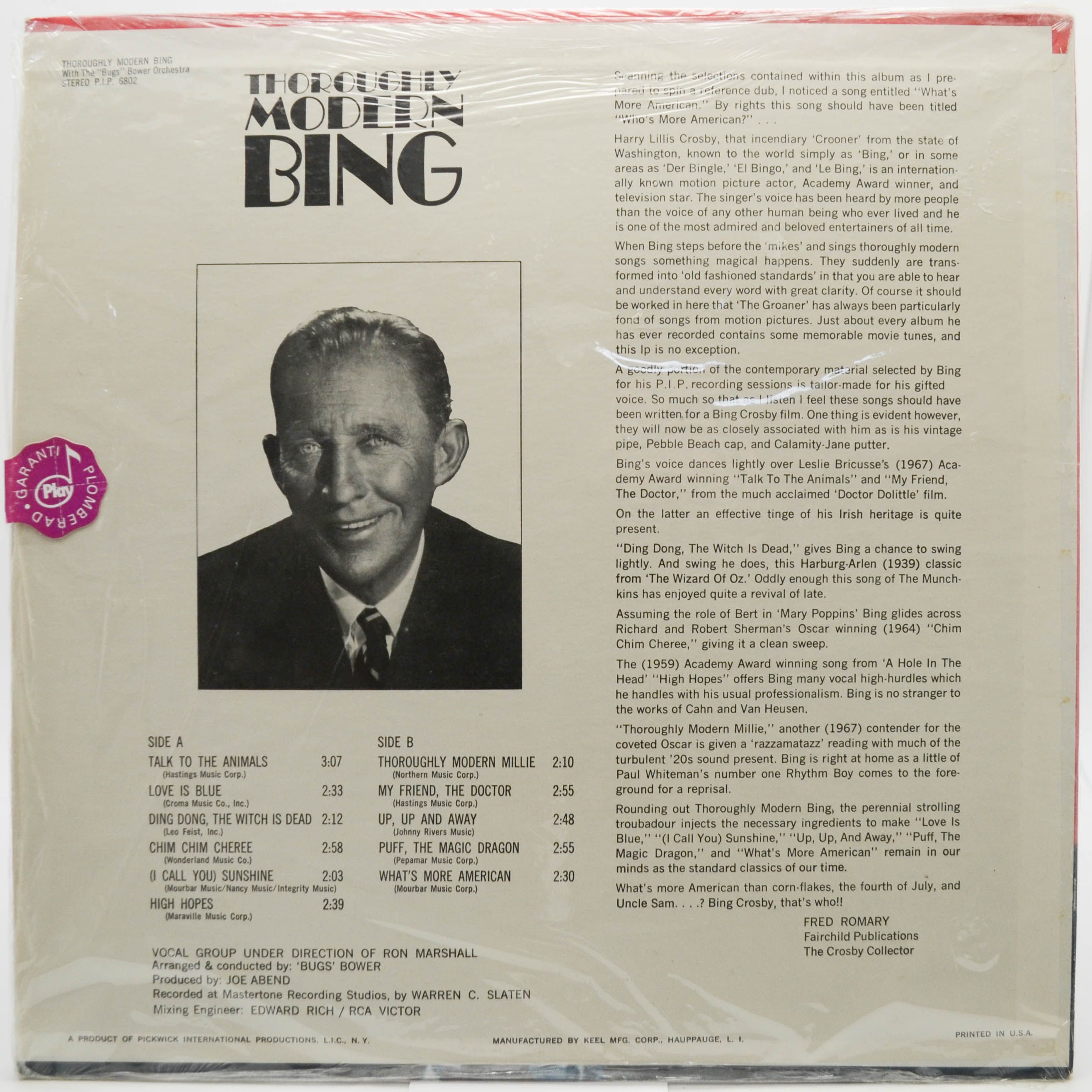 Bing Crosby, "Bugs" Bower's Orchestra - Thoroughly Modern Bing (USA ...