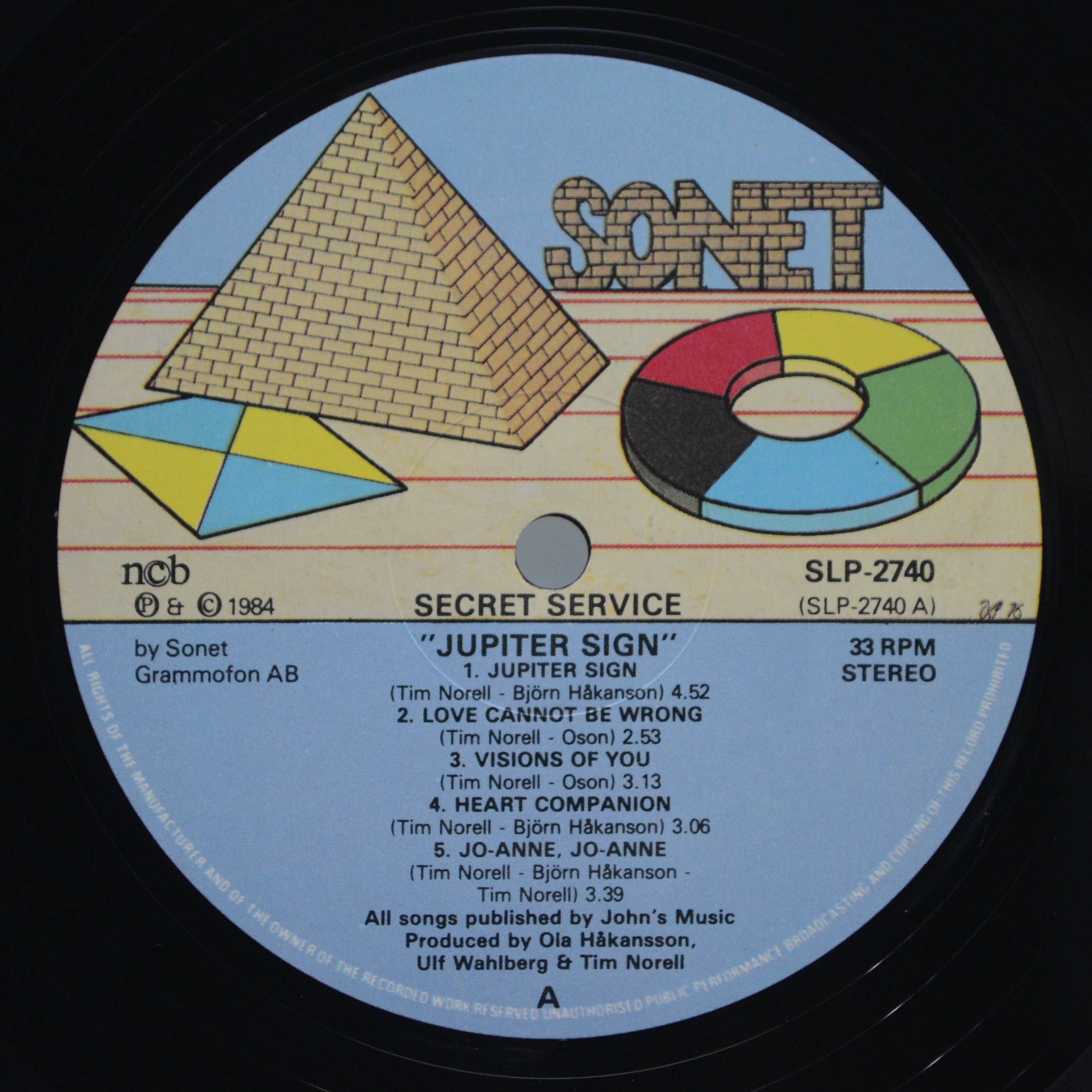 Secret Service - Jupiter Sign (1-st, Sweden), 7980 ₽ Швеция, Sonet ...