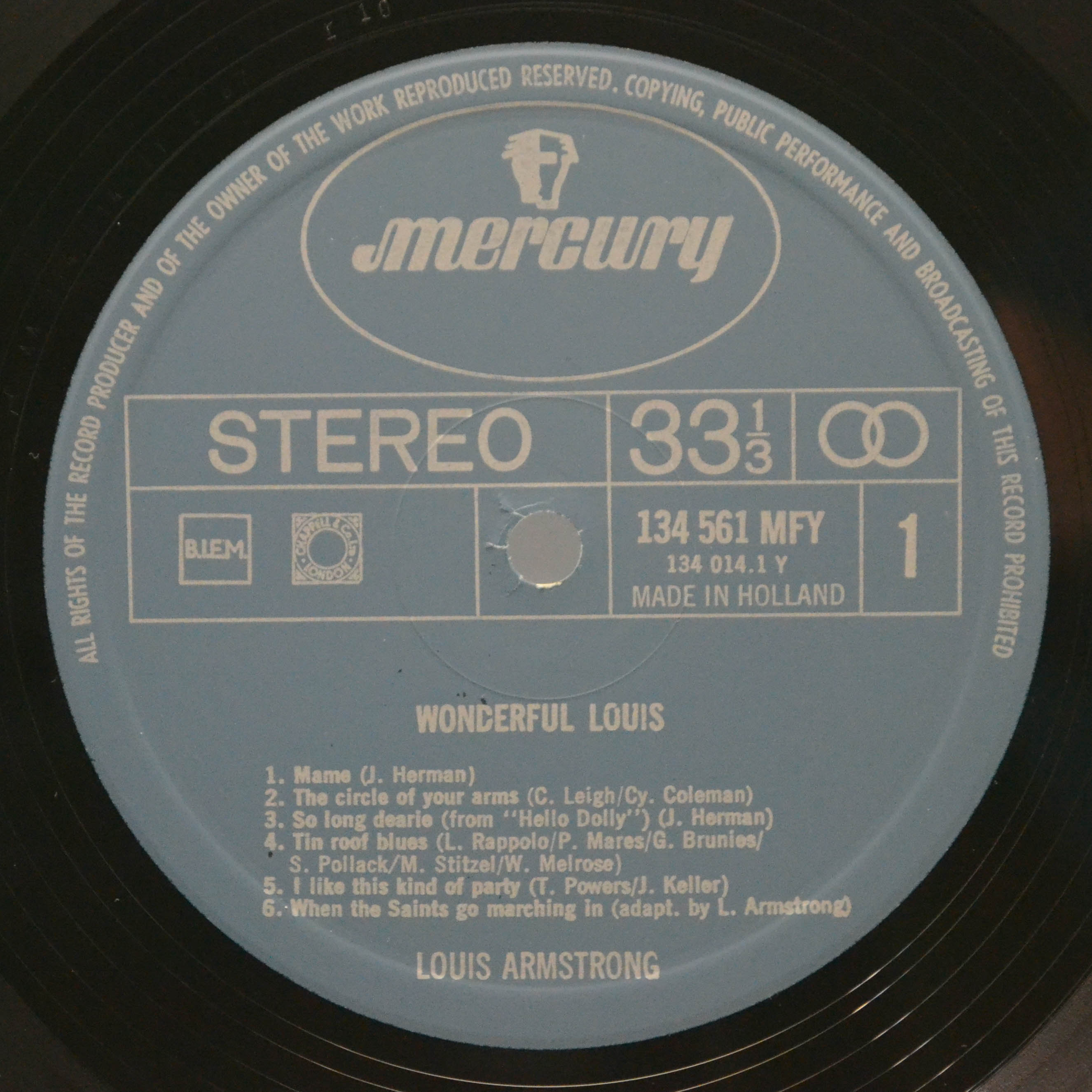 Louis Armstrong - Wonderful Louis, 3890 ₽ Голландия, Mercury, Mercury ...