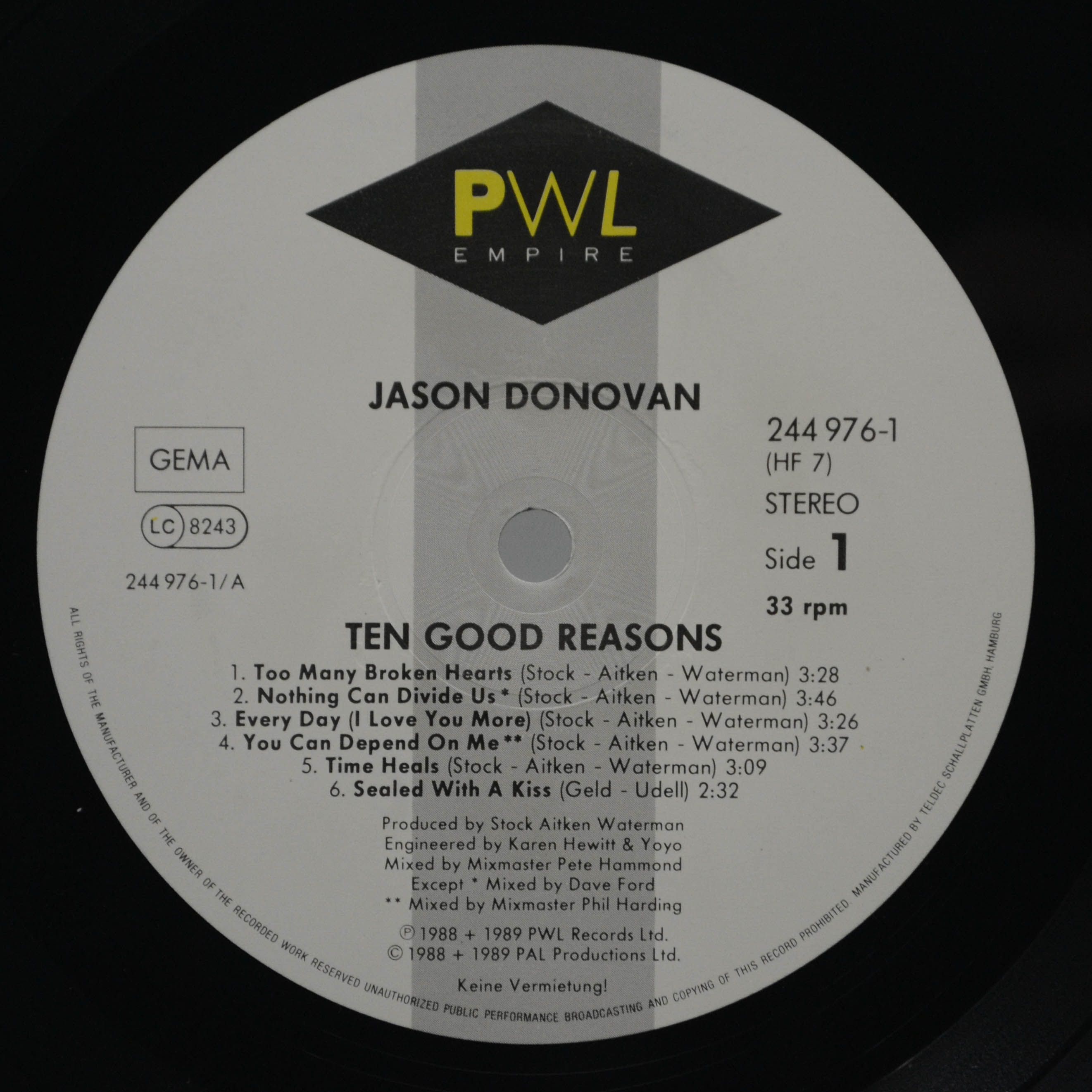 Jason Donovan - Ten Good Reasons, 2890 ₽ Германия, PWL Empire, купить ...